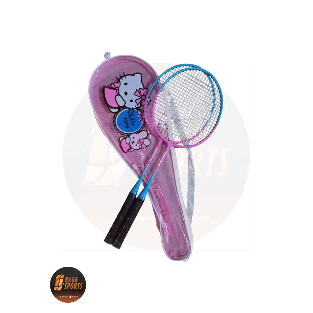 Jual Raket Badminton Anak Pendek Hellokitty dan Doraemon isi 2 free tas ...