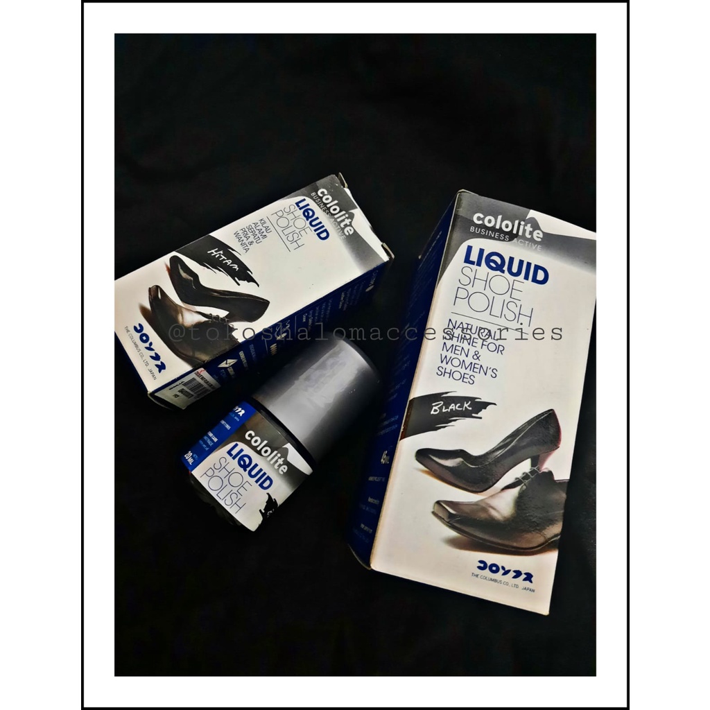 Jual SEMIR SEPATU COLOLITE Liquid Shoe Polish HITAM/ Semir Sepatu Cair ...