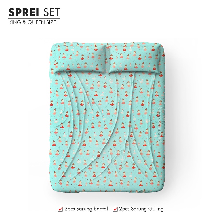 Jual Sprei Aesthetic Motif PRINCESS BABY BLUE | ALA KOREA Sudah ...