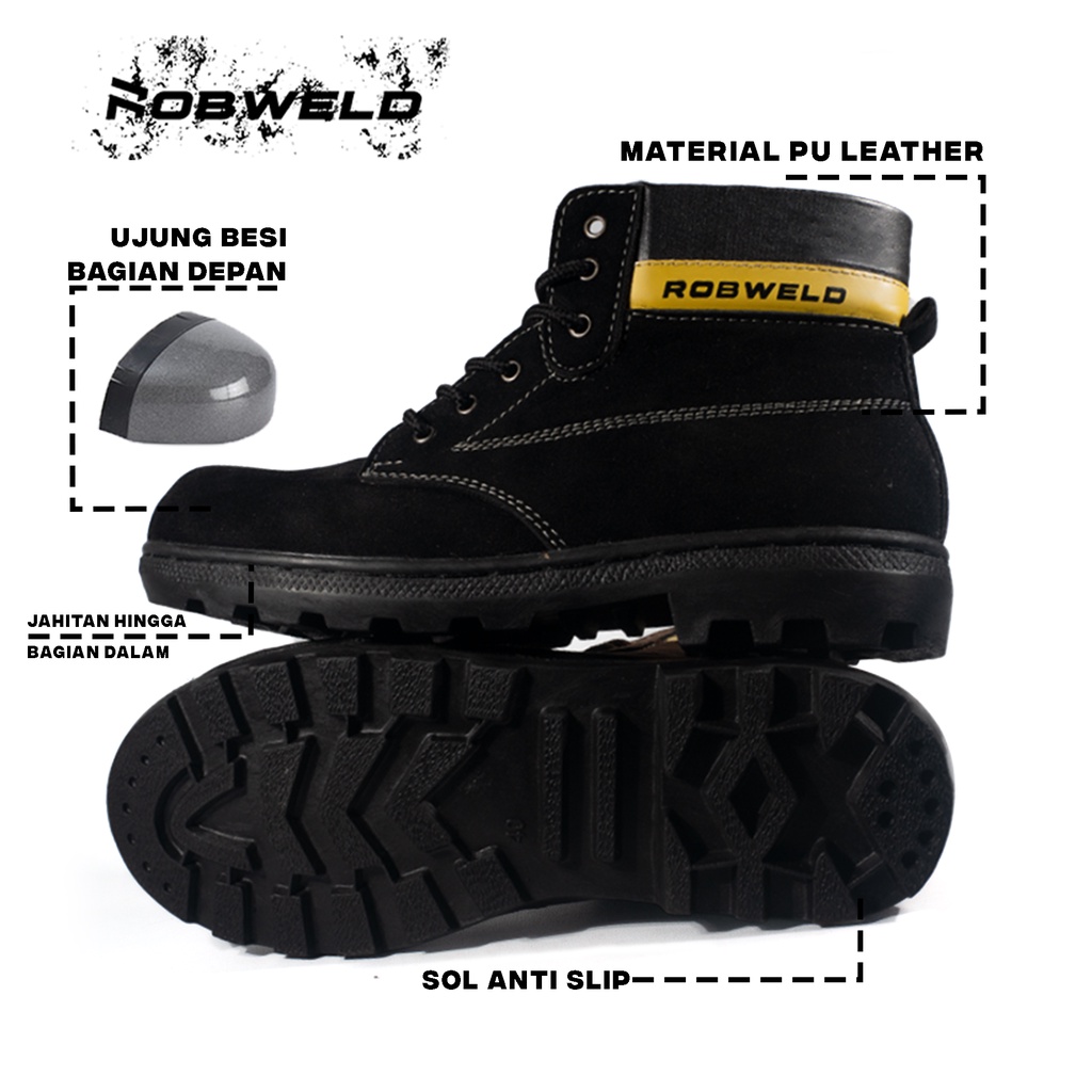 Jual Sepatu Safety Boots Pria, Sepatu Septi Ujung Besi, Septy Tali ...