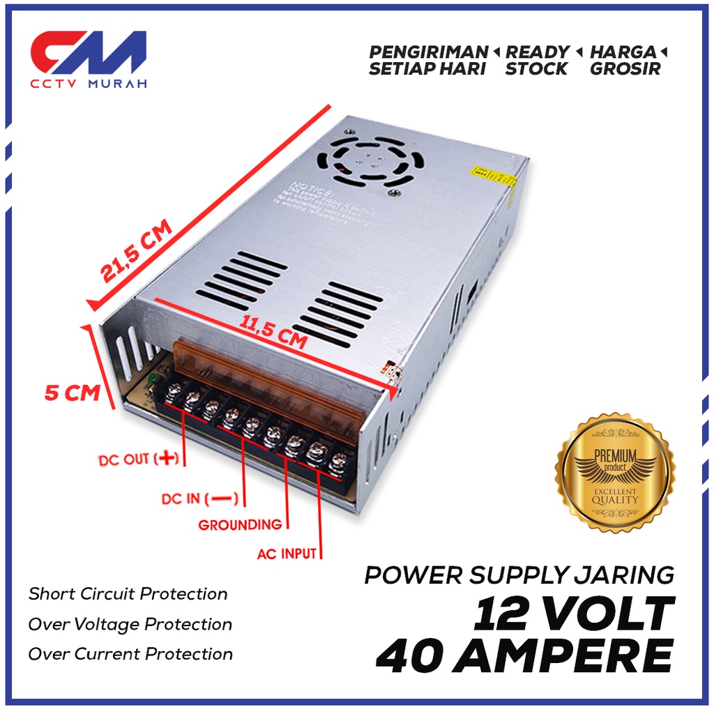 Jual POWER SUPPLY 12V/40A SWITCHING | Shopee Indonesia