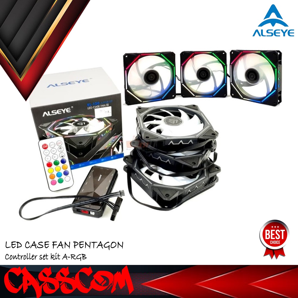 Jual Alseye Fan Case Pentagon RGB + Controller Set EL 120 KIT (isi 3 ...