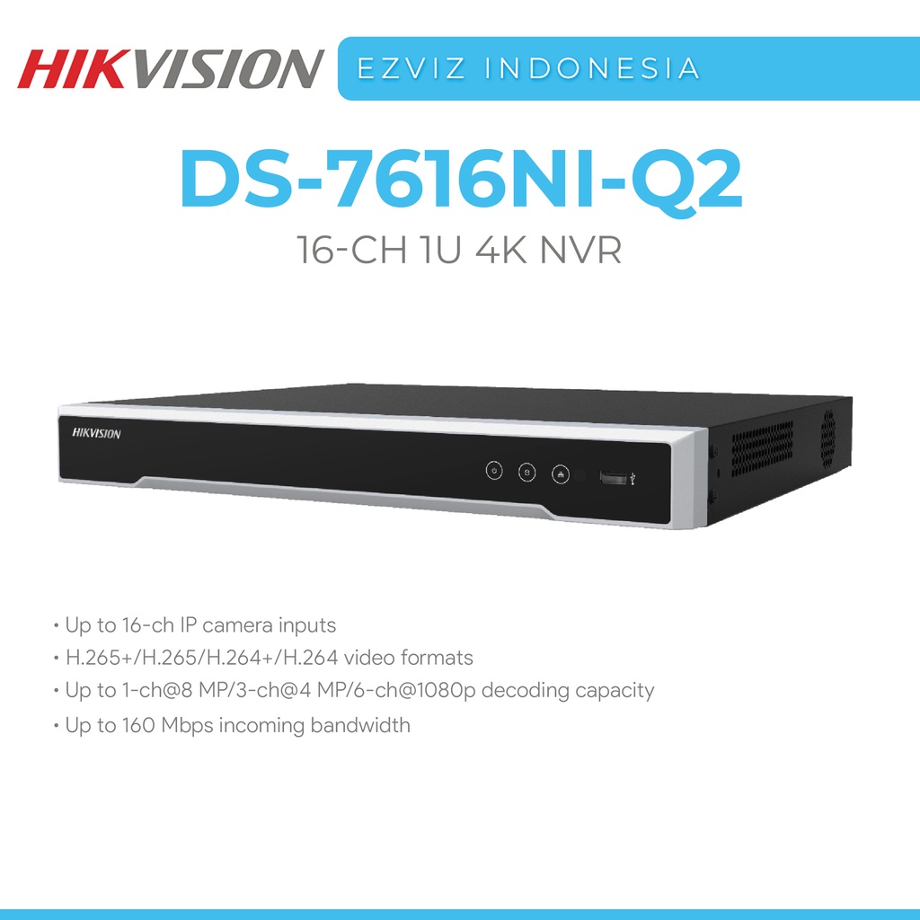 Jual HIKVISION DS-7616NI-Q2 Hikvision 16 channel 1U 4K Resolution NVR | Shopee Indonesia