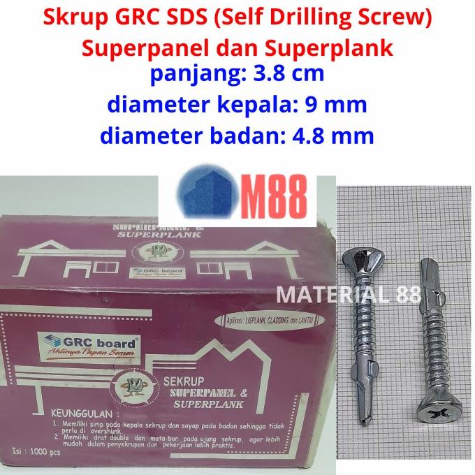 Jual Skrup GRC ASLI SDS -100 pcs -Kalsiboard Superpanel, Superplank ...
