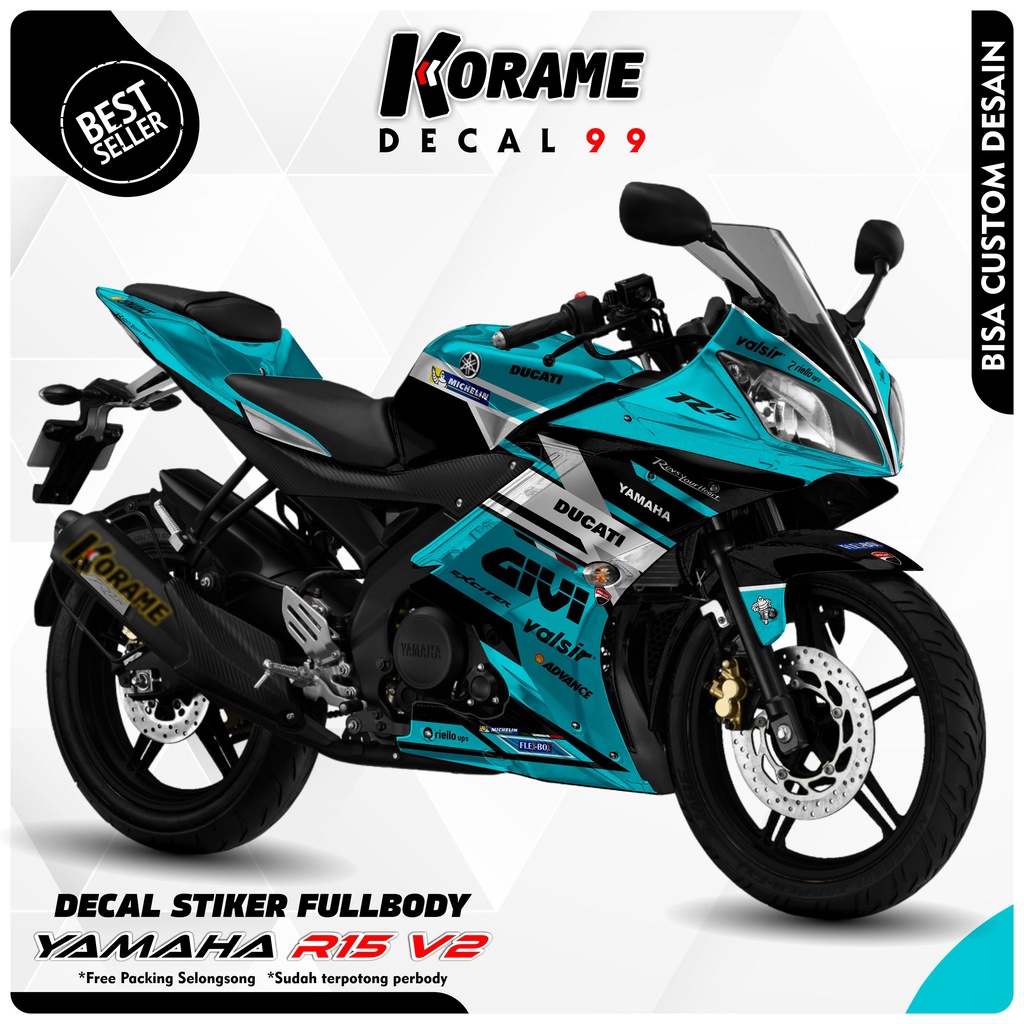 Jual Decal Sticker Motor Yamaha R15 V2 Motif Racing Team Tosca | Shopee ...