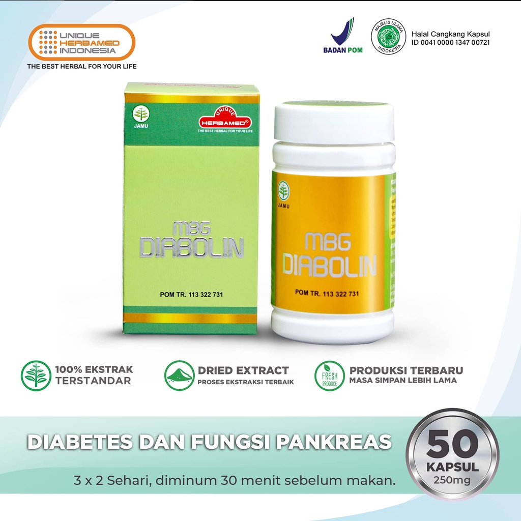 Jual Herbamed Diabolin - Obat Herbal Pankreas Diabetes Isi 50 Kapsul ...