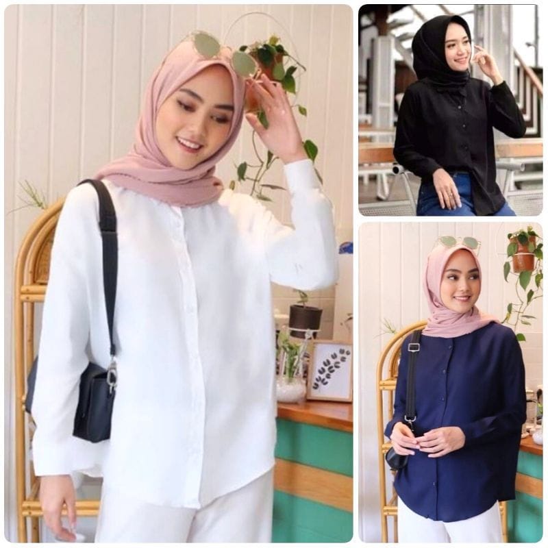 Jual [PROMO TERBATAS] KEMEJA POLOS TANGAN SKODER | BAJU KANTOR PUTIH ...