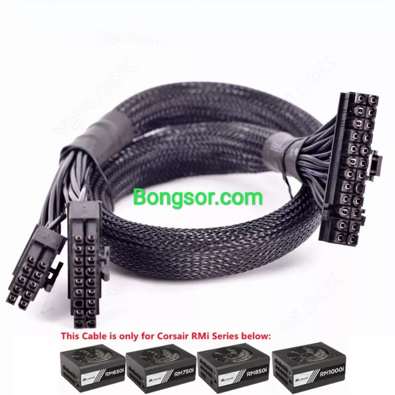 Jual kabel modular 18+10 pin to 24 pin psu corsair RMi series | Shopee ...
