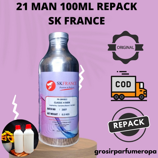 Jual Bibit Parfum 21 MAN 100ML REPACK BY SK FRANCE - ORIGINAL PABRIK ...