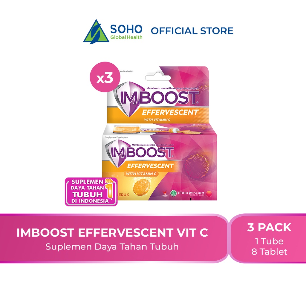 Jual Imboost Effervescent With Vitamin C - 1 Tube @8 Tablet-Paket isi 3 ...