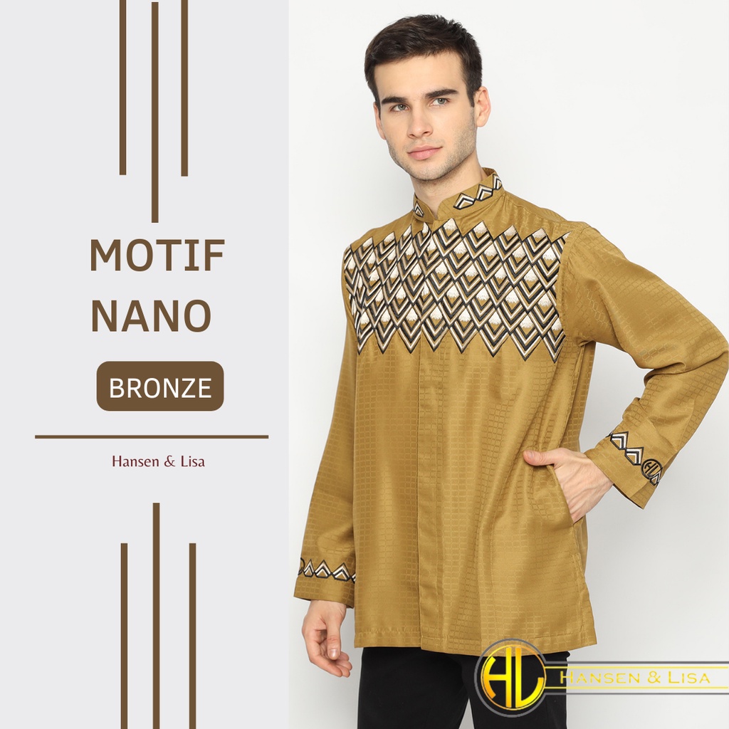 Jual H&L Hansen & Lisa Baju Koko Pria Lengan Panjang Kemeja Atasan ...