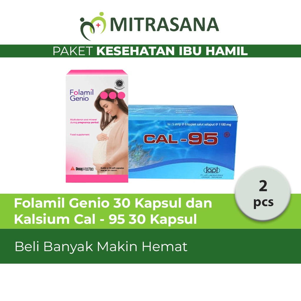 Jual Paket Ibu Hamil Folamil Genio 30 Kapsul dan Kalsium Cal - 95 30 ...