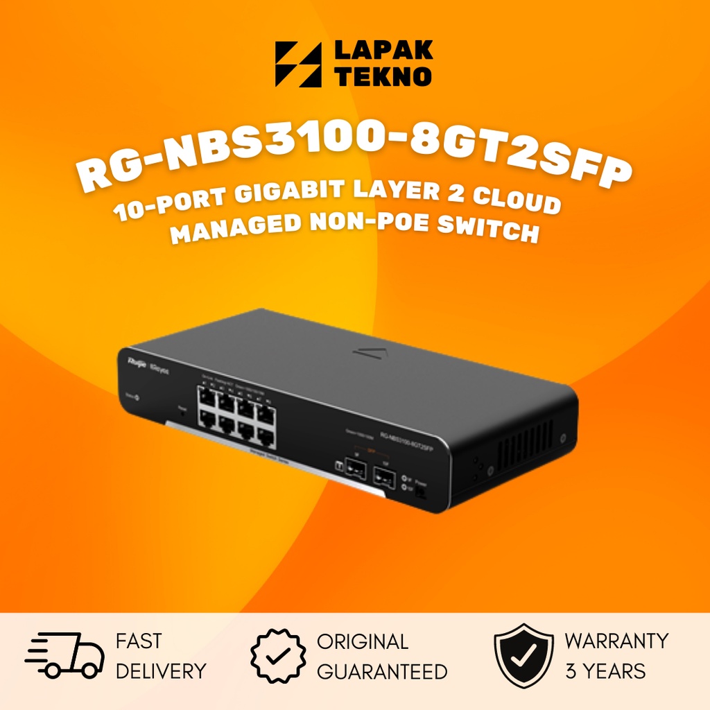 Jual RG-NBS3100-8GT2SFP RUIJIE REYEE 8 PORT L2 GIGABIT CLOUD MANAGED ...