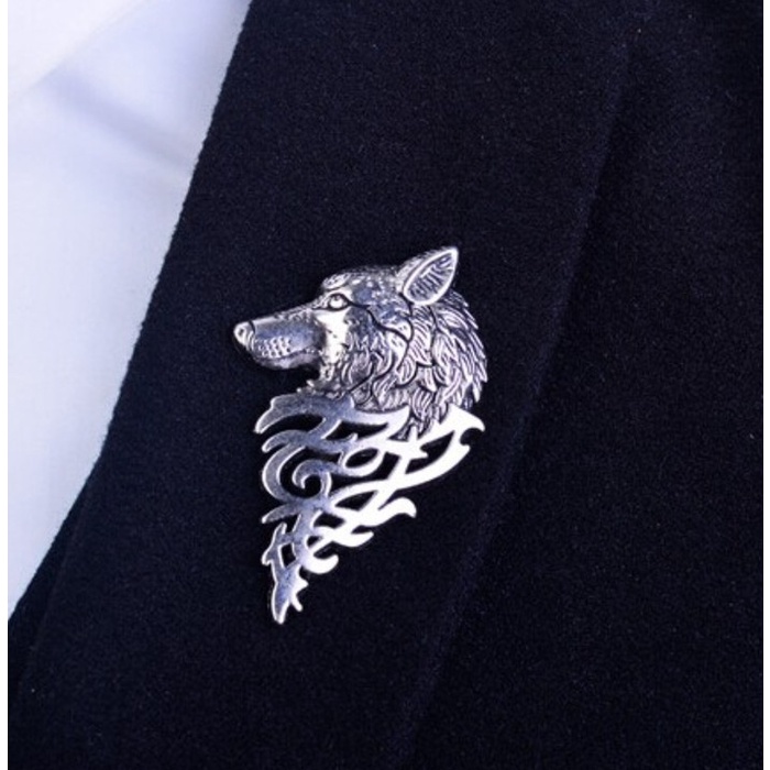 Jual Pin Jas Lion Men Suit Collar Pin Silver Shirt Bros Brooch Bar ...