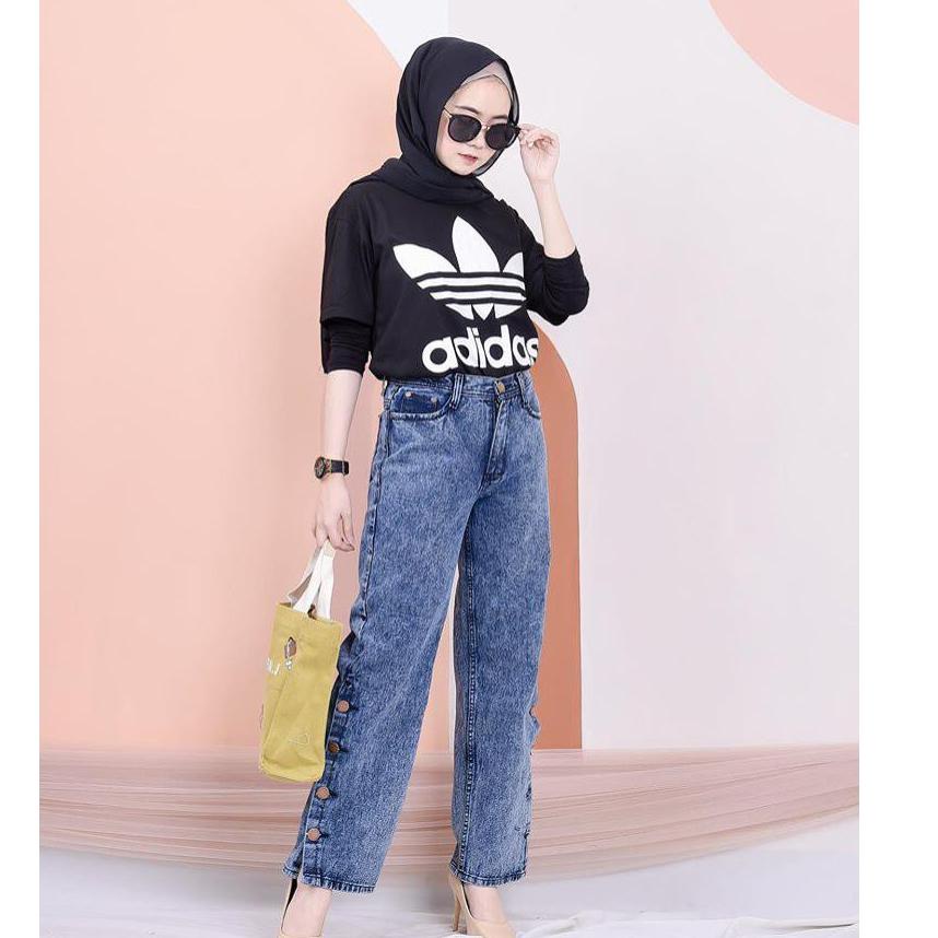 Jual Recomended GFS BOYFRIEND KULOT KANCING RUMBAI VIVIAN | Shopee ...