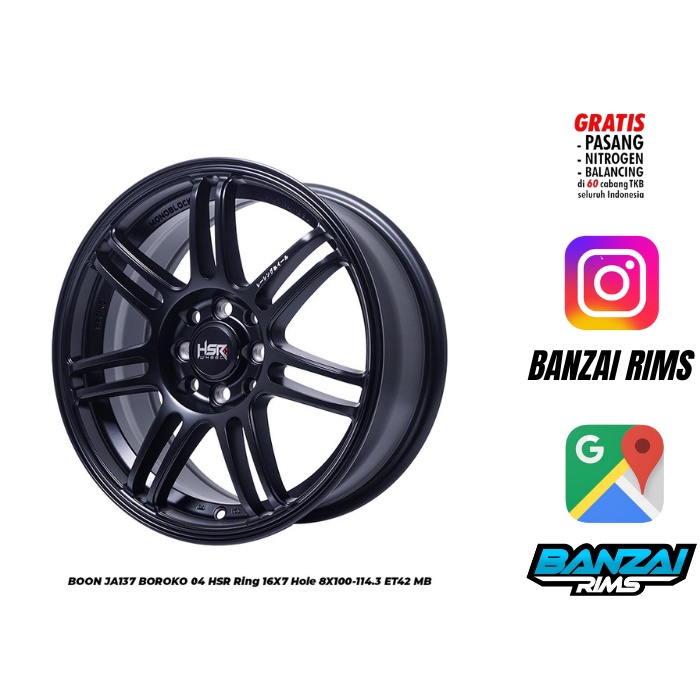 Jual VELG RACING BOON HSR RING 16 BUAT JAZZ,YARIS,AVANZA,XENIA,MOBILIO,FREED | Shopee Indonesia