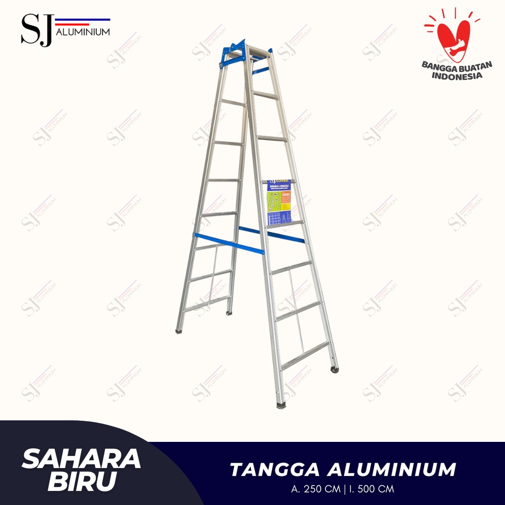 Jual Tangga Lipat Aluminium Sahara Biru Jumbo Ladder Multifungsi 200KG ...