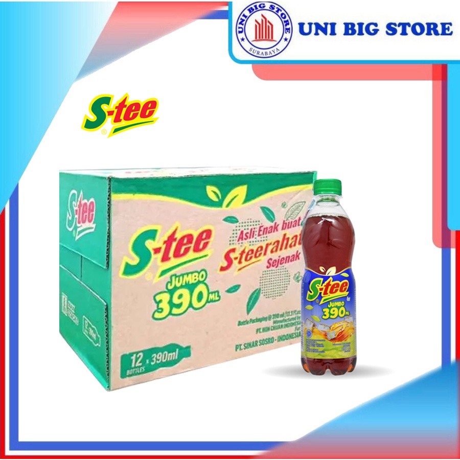 Jual S-tee Teh Melati Botol Jumbo 390 ml x 12 pcs DUS Jasmine Tea STee ...