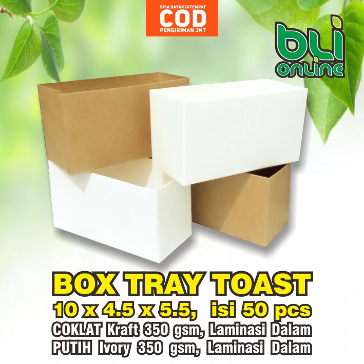 Jual Box Tray Toast 10 x 4.5 x 5.5 Laminasi / isi 50pcs / Box Roti ...