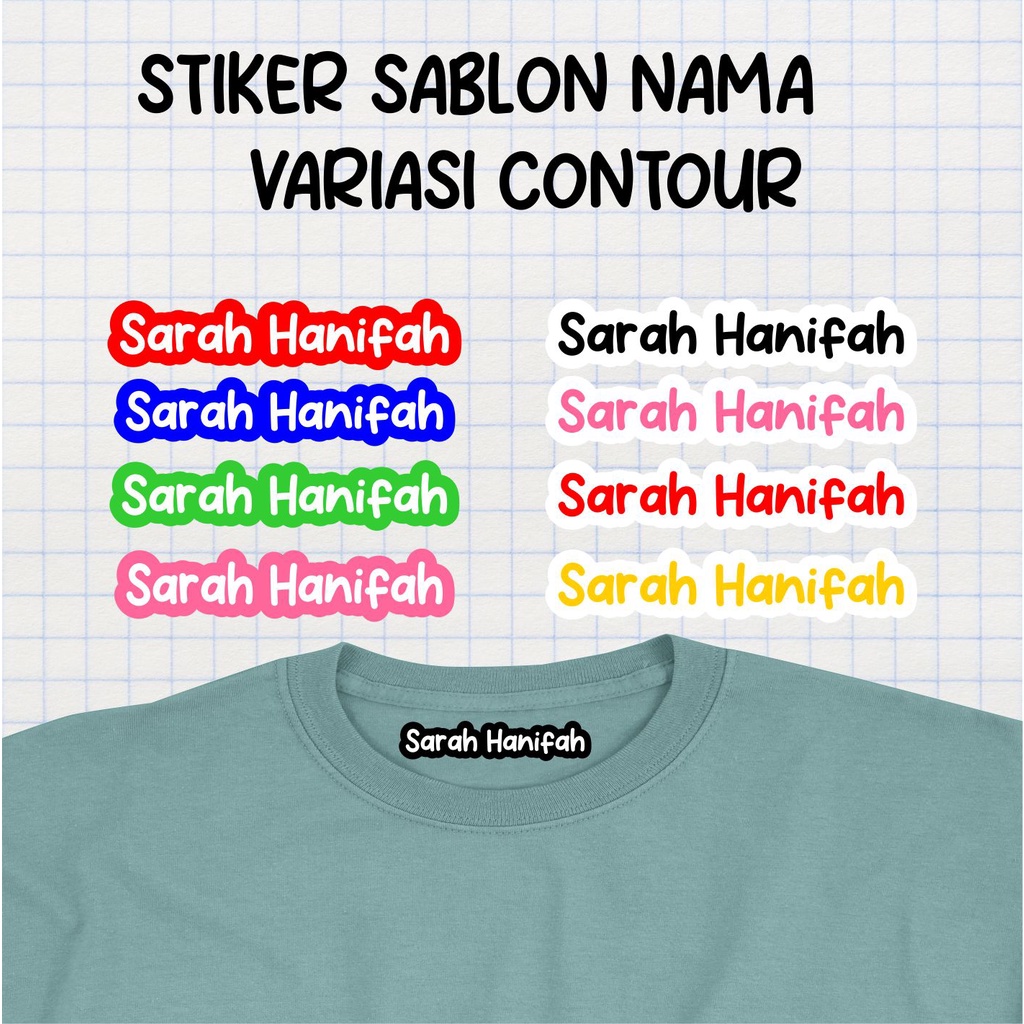 Jual Sticker Label Nama Kain Baju Isi 50Pcs Kaos Sablon Setrika Sticker ...