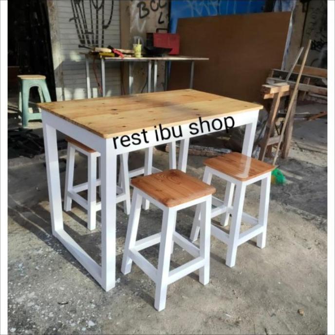 Jual Meja Makan Meja Cafe Meja Warung Kayu Jati Belanda Produk Berkualitas Stordiyaput | Shopee ...