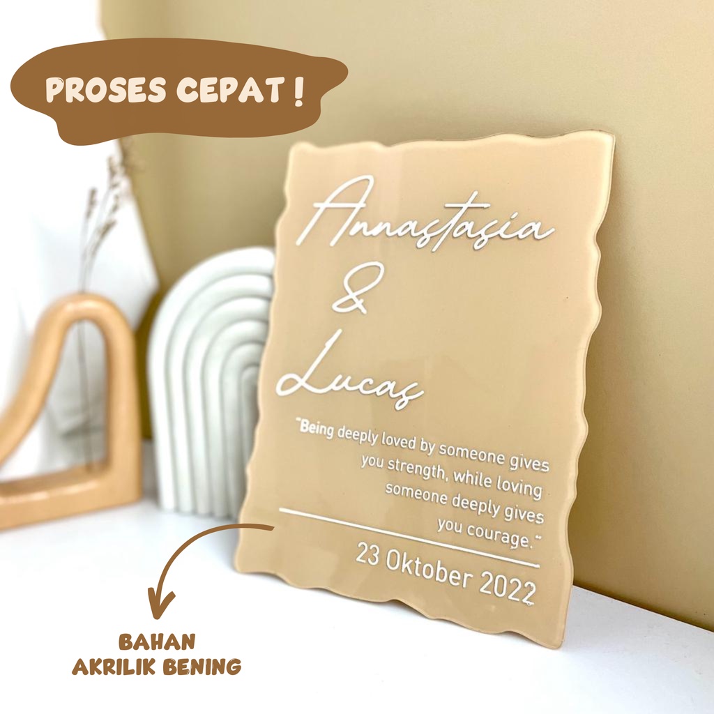 Jual Paper Akrilik Nama Mahar Wedding Kertas Sobek Akrilik Mirror ...