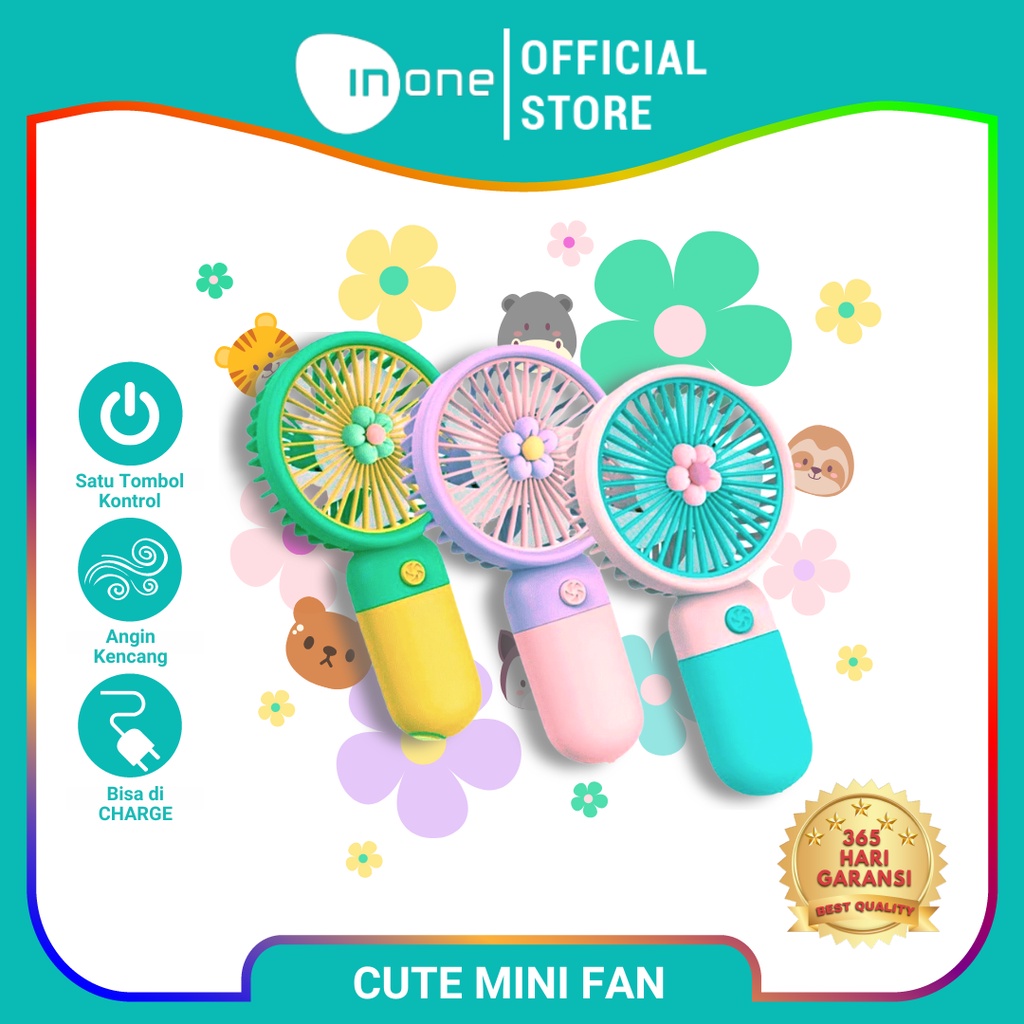 Jual INONE Kipas Angin Lucu Cute Mini Handheld Fan Enhanced Airflow ...
