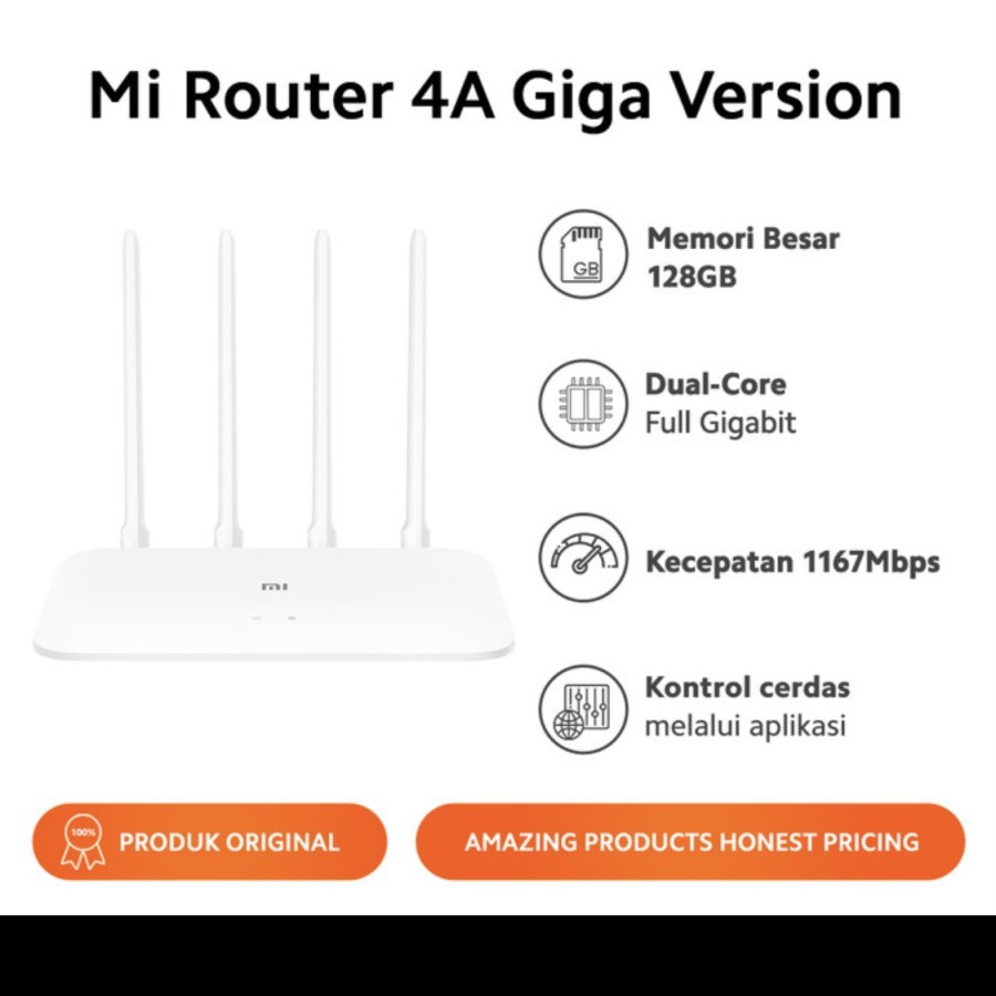 Jual Xiaomi Mi Router 4A Gigabit Version 4 Antena Dual Core Giga ...