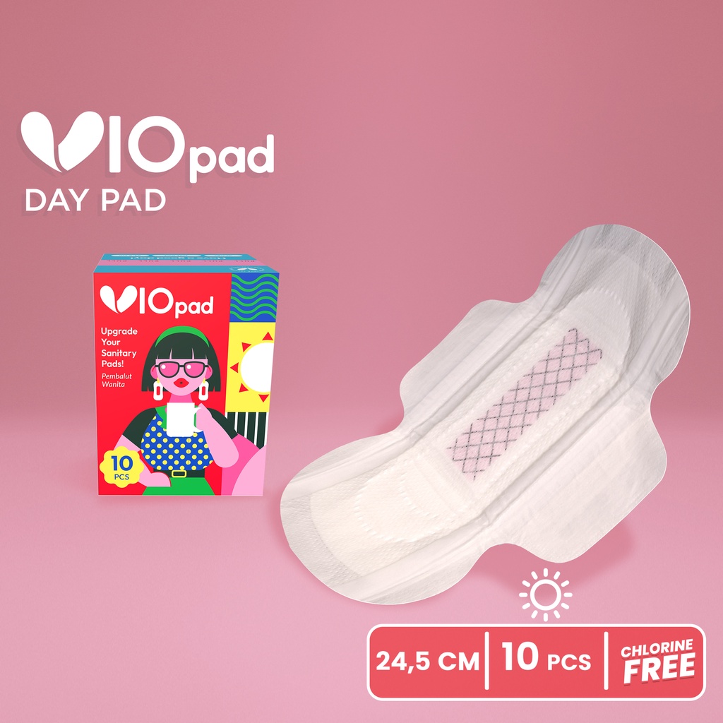 Jual VIOPAD Day Pad 24,5 cm | 10 pads - Pembalut Premium Ultra Slim Anti Bocor | Shopee Indonesia