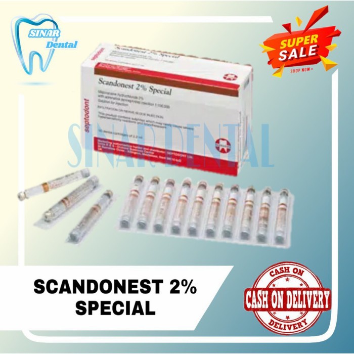 Jual TERLARIS- DENTAL SCANDONEST 2% SPECIAL AMPUL CARPULE CITOJECT ...