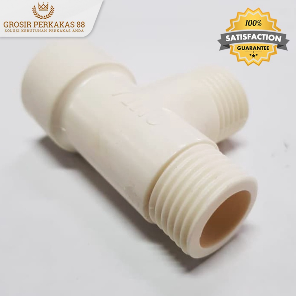 Jual TEE PVC SHOWER CLOSET DRAT LUAR DALAM / TEE FITTING AW PUTIH 1/2 ...