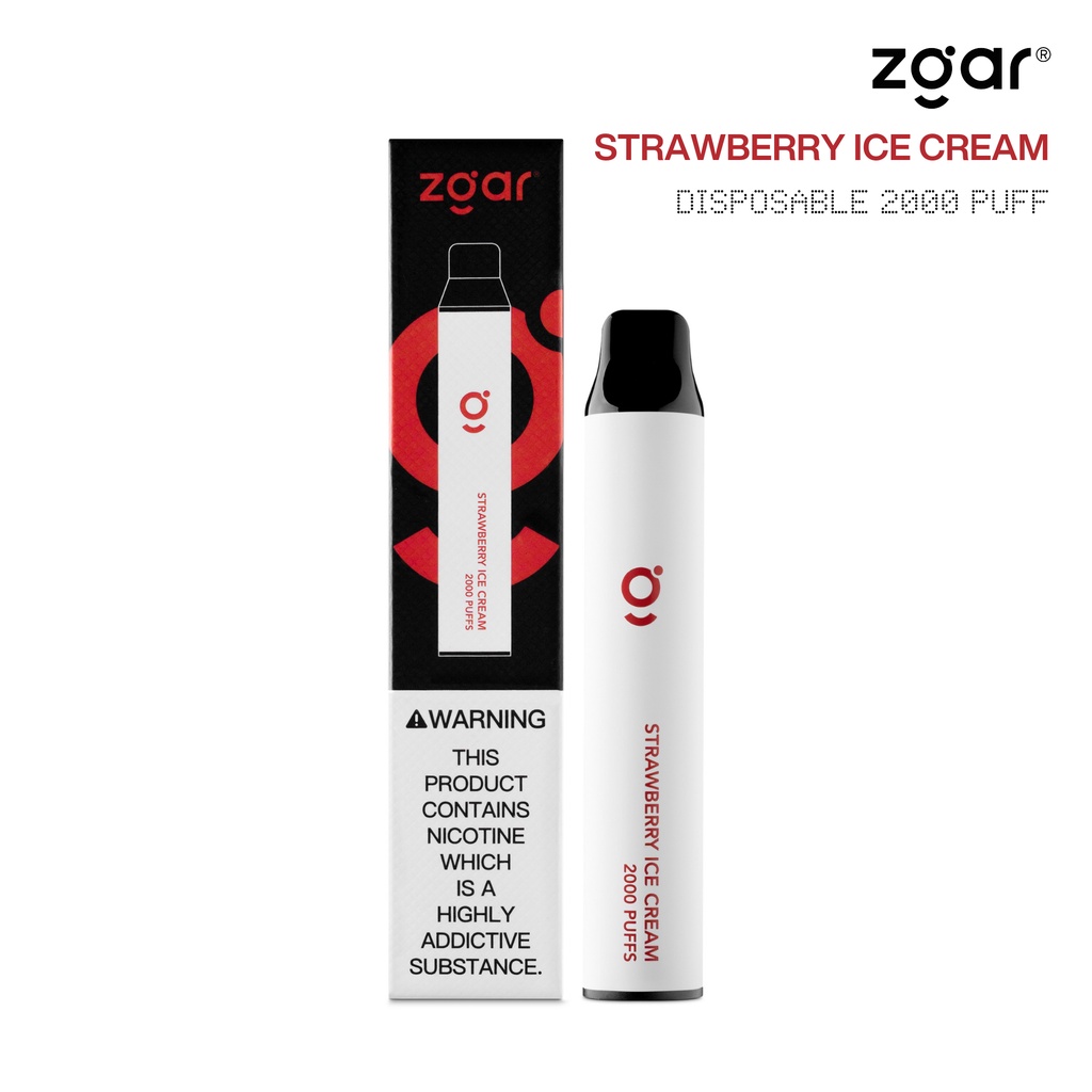 Jual ZGAR Disposable Vape 2000 Puff - Rasa Strawberry Ice Cream ...