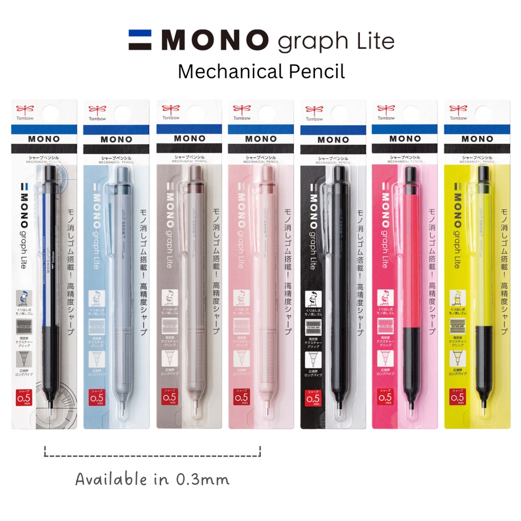 Jual Tombow Mono Graph Lite Mechanical Pencil for Precise Writing 0.3mm ...