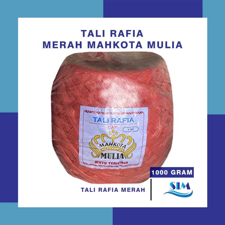 Jual Tali Rafia Merah Mahkota Mulia 1Kg - Tali Rafia Merah - Tali Rafia ...