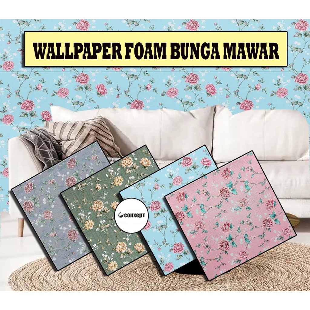 Jual CX Wallpaper 3D Foam Wall paper Dinding 3D Aluminium Foil Motif ...