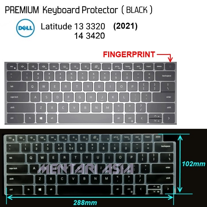 Jual Keyboard Protector DELL Latitude 13-3320 14-3420 - Premium BLACK ...