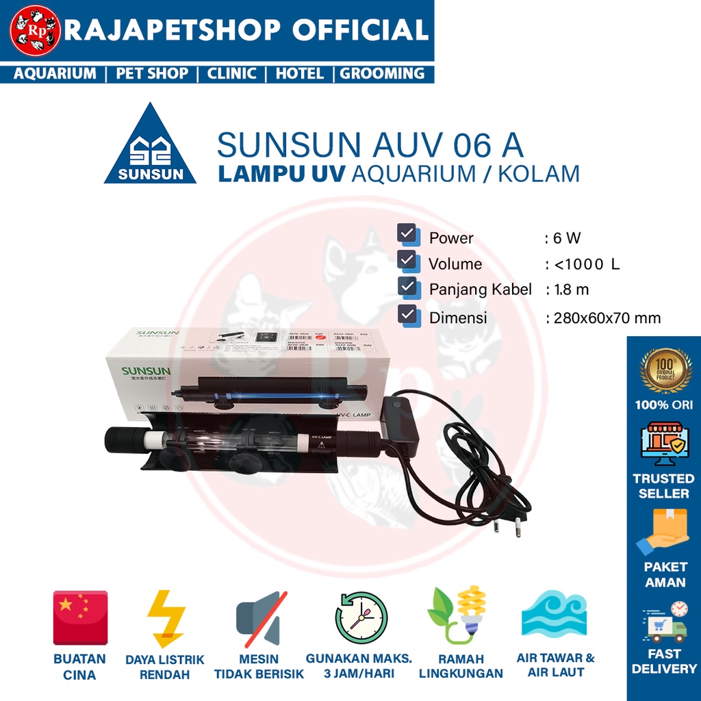 Jual ( LAMPU UV ) SUNSUN UV C AUV 06A/08A AQUARIUM AQUASCAPE | Shopee ...