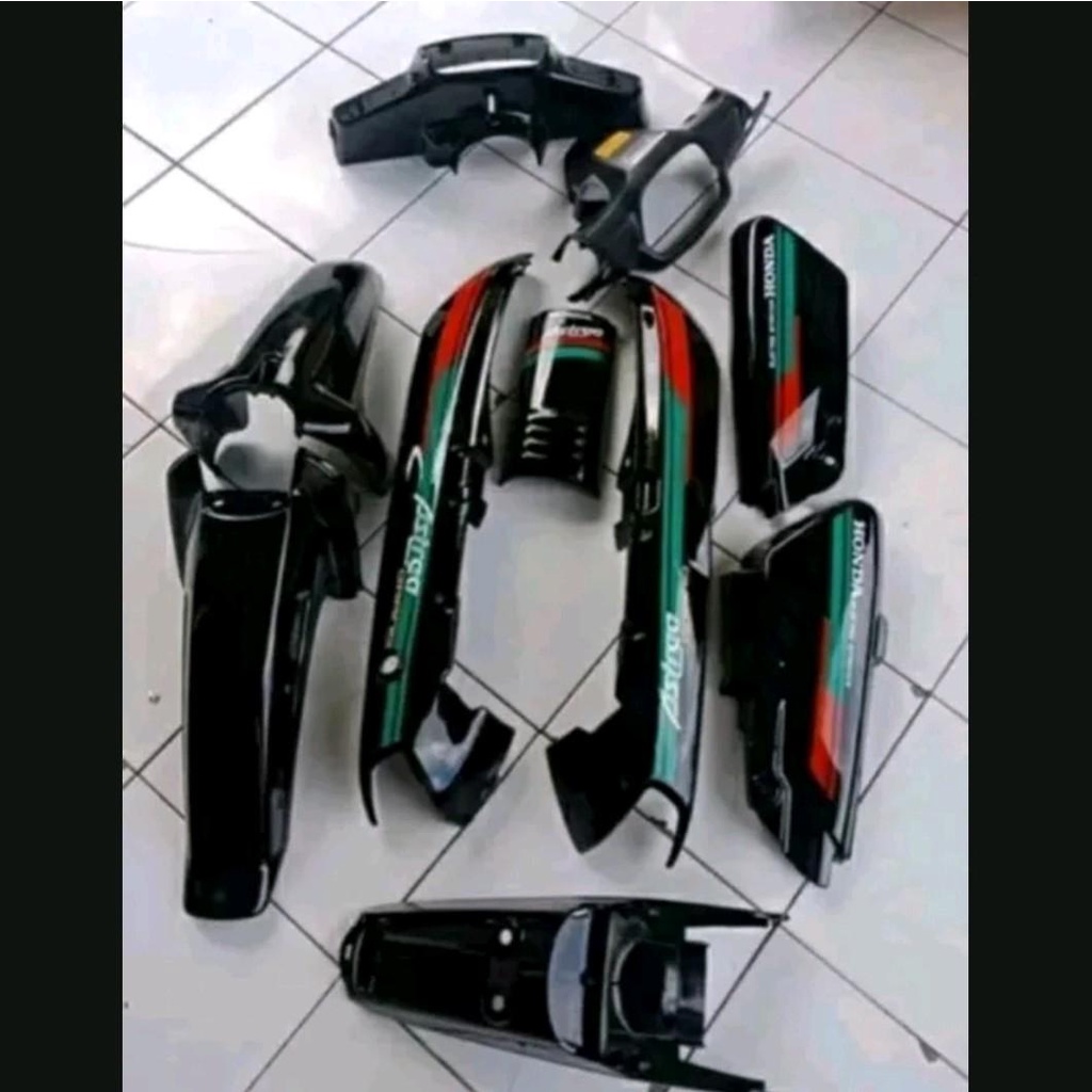 Jual Cover Body Full set Astrea Grand Bulus Merah Hijau Komplit Murah ...