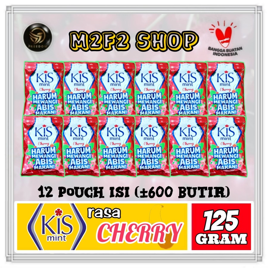 Jual Permen Kis Mint Rasa Cherry | Ceri - 125 gr (Kemasan 12 Pouch) | Shopee Indonesia