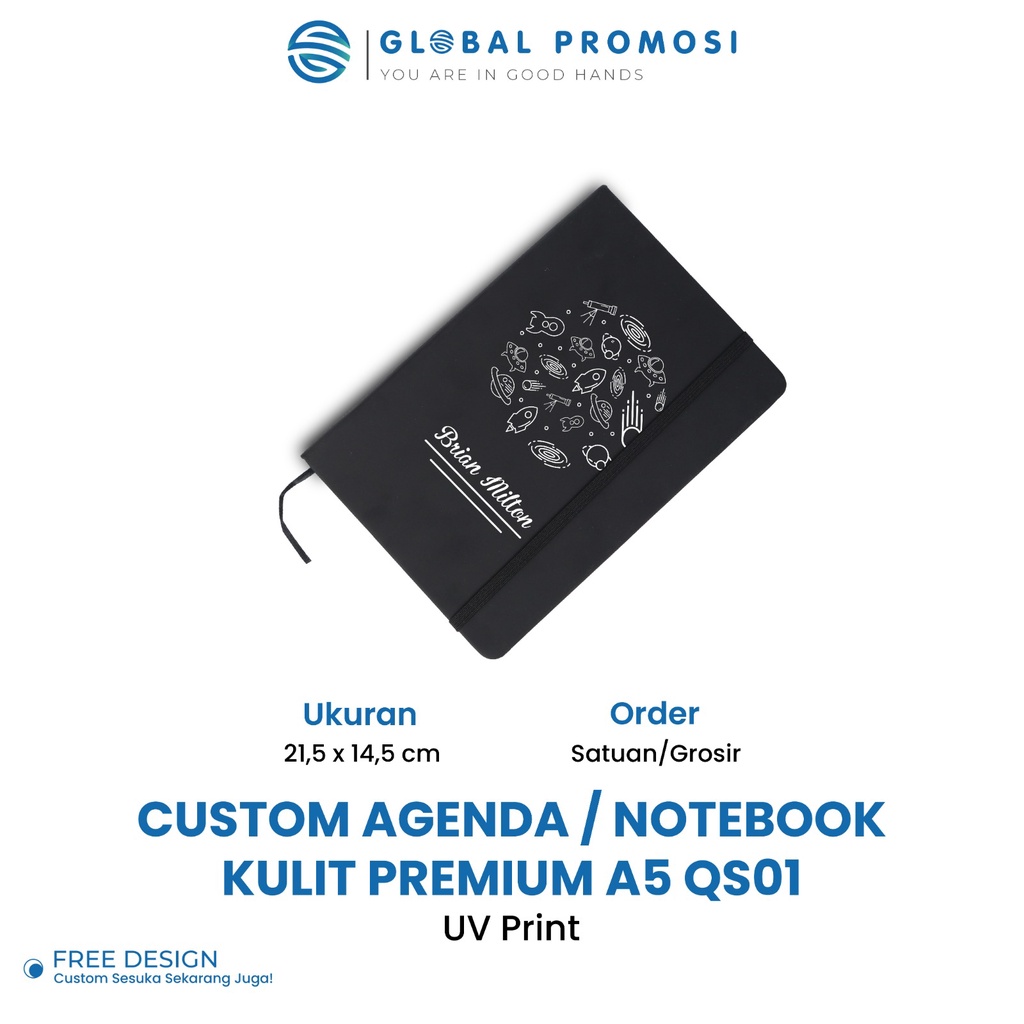 Jual Notebook Custom QS01 A5 Cetak Uv Print Full Color Agenda Souvenir ...