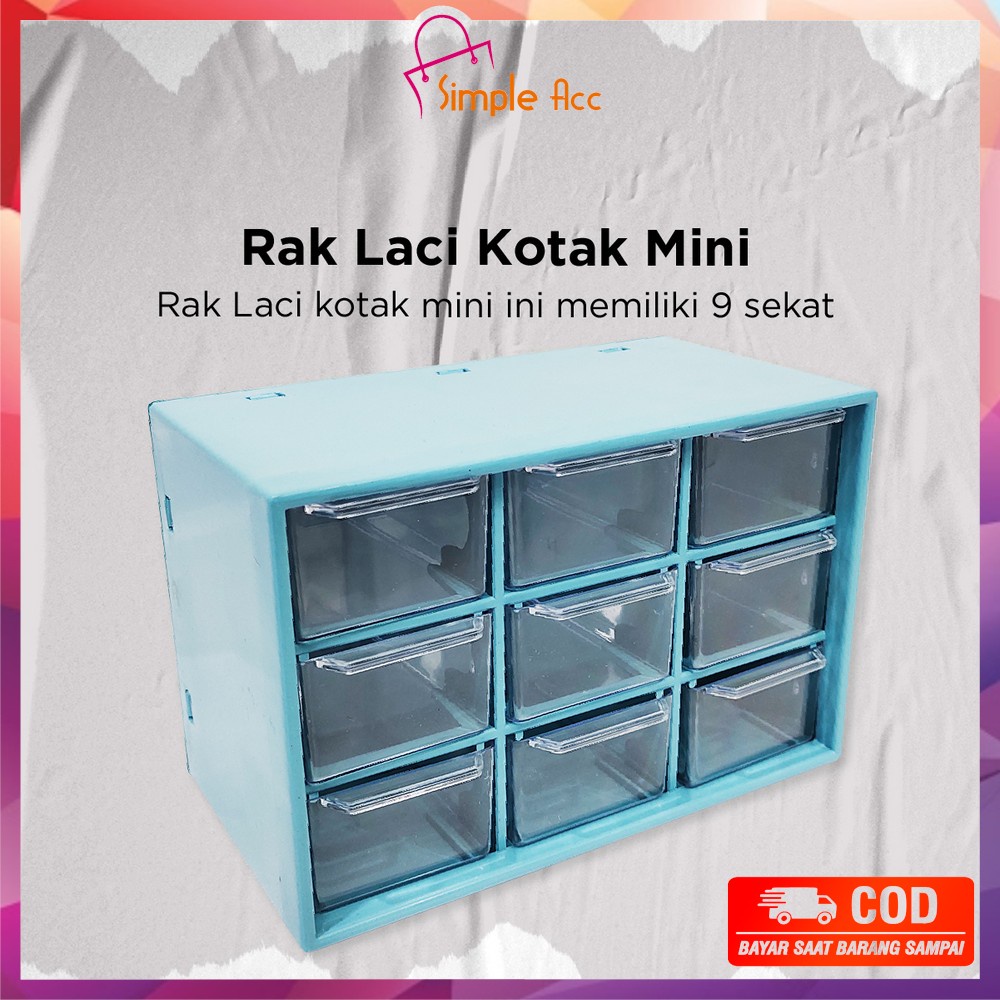 Jual DO-C804 Kotak Laci Perhiasan kotak Aksesoris Mini 9 Sekat / Kotak ...
