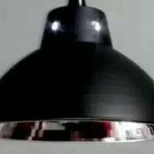 Jual Kap lampu gantung industri hitam stainless+fitting E27 40cm 16 inchi | Shopee Indonesia