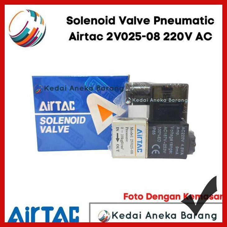 Jual SOLENOID VALVE AIRTAC 2V025-08 2V025 08 220V AC / 24V DC PNEUMATIC ...