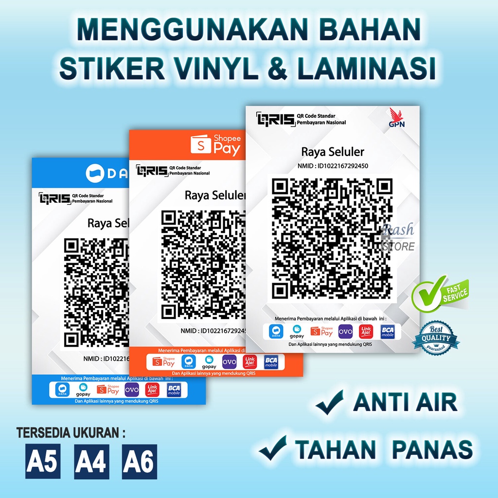 Jual Cetak STIKER QRIS - Design Merchant Terlengkap | Shopee Indonesia