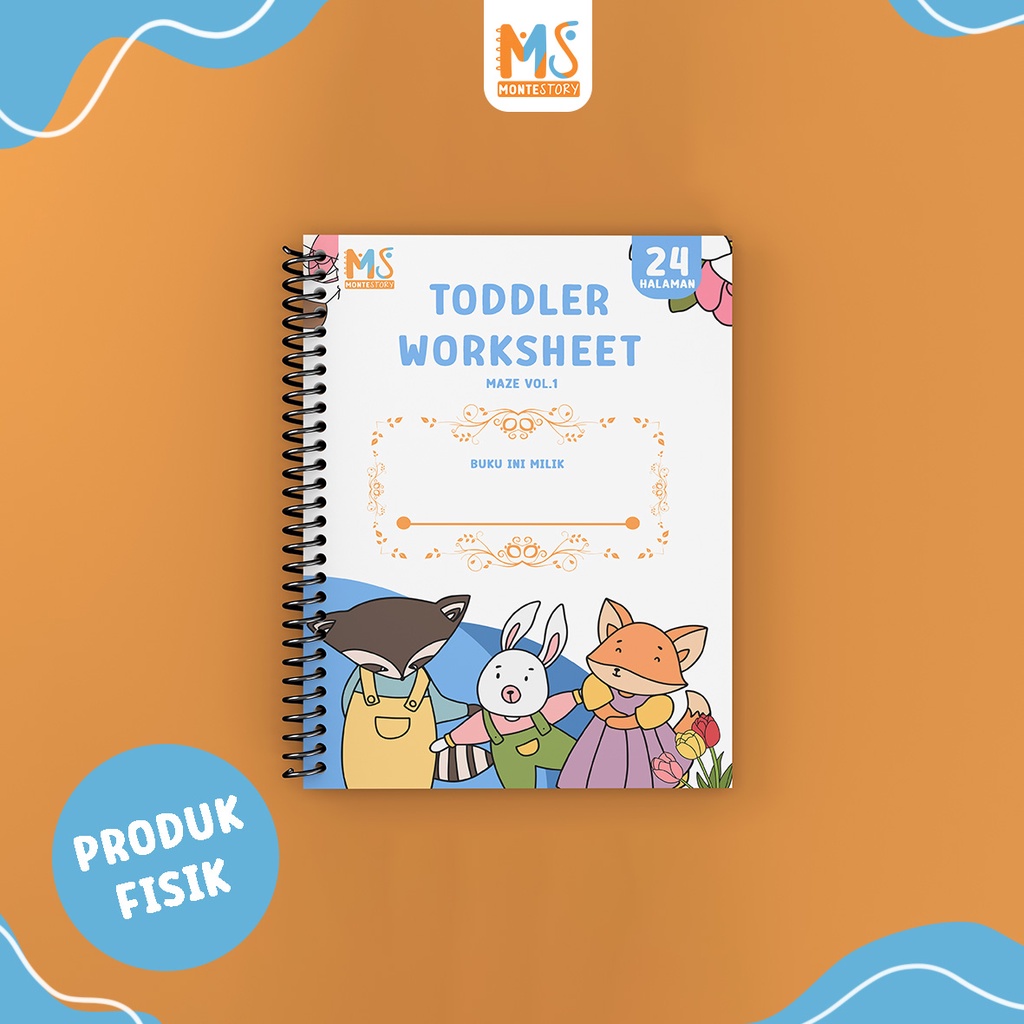 Jual Montestory - Worksheet anak Belajar Toodler worksheet Maze ...