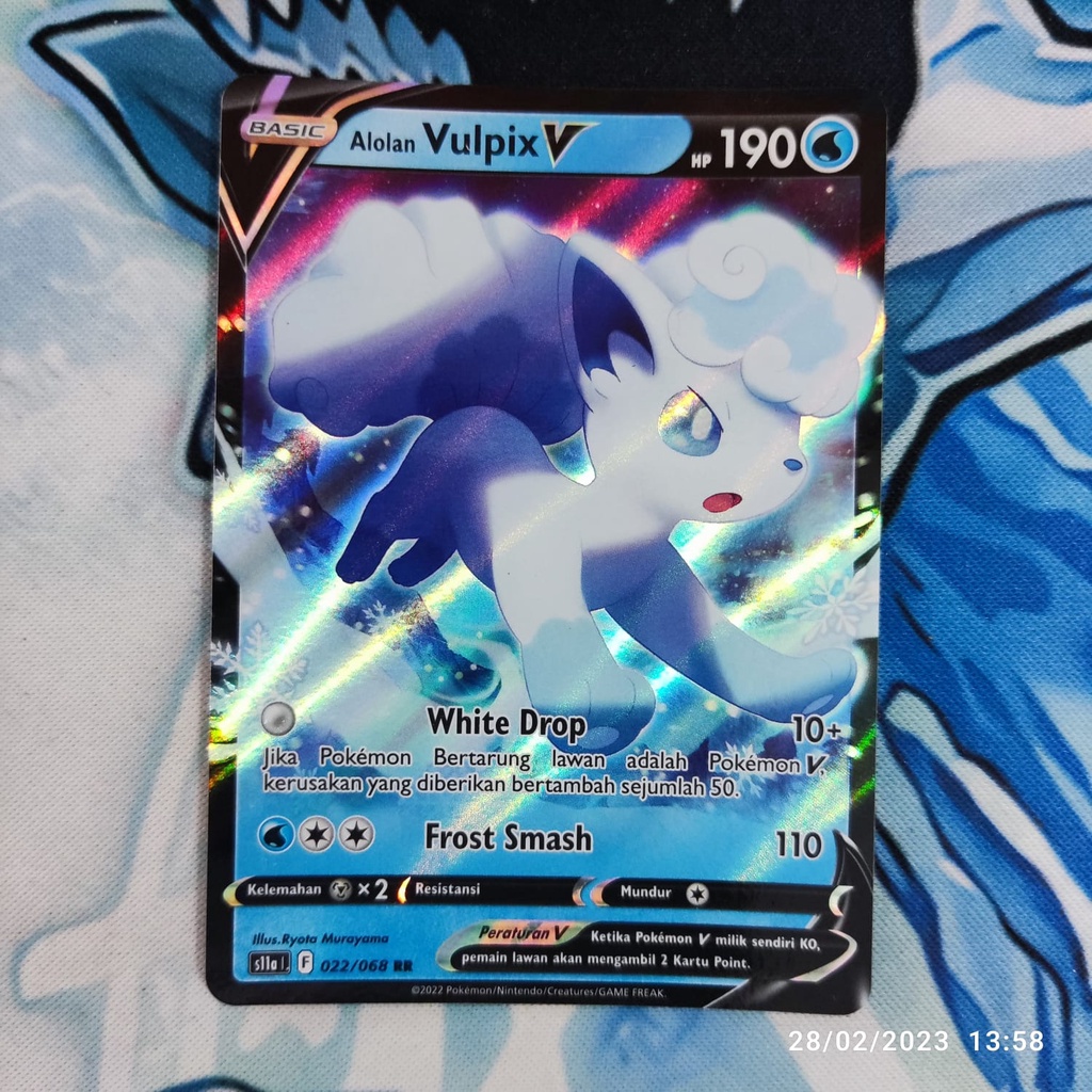 Jual pokemon Indonesia alolan vulpix v 022/068 RR original | Shopee Indonesia