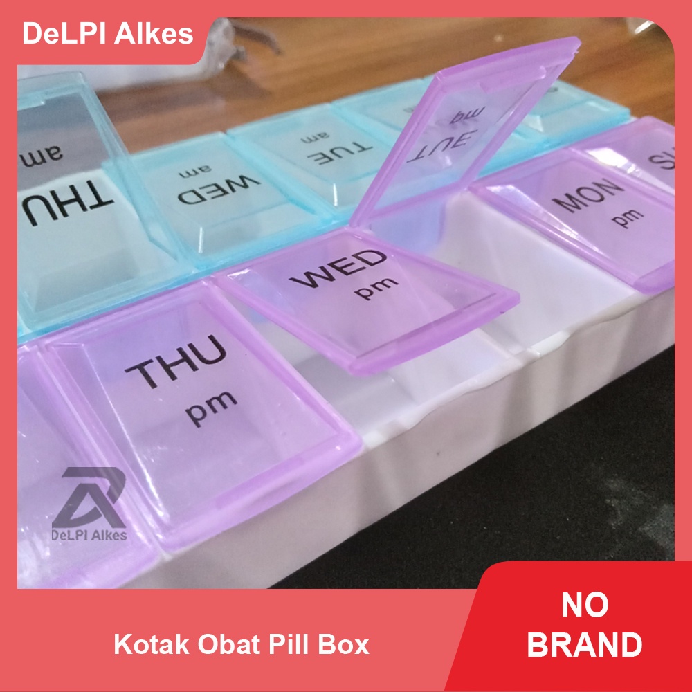 Jual Kotak Obat Pill Box 14 Kotak Plastik plus Tutup Dilengkapi Jadwal ...