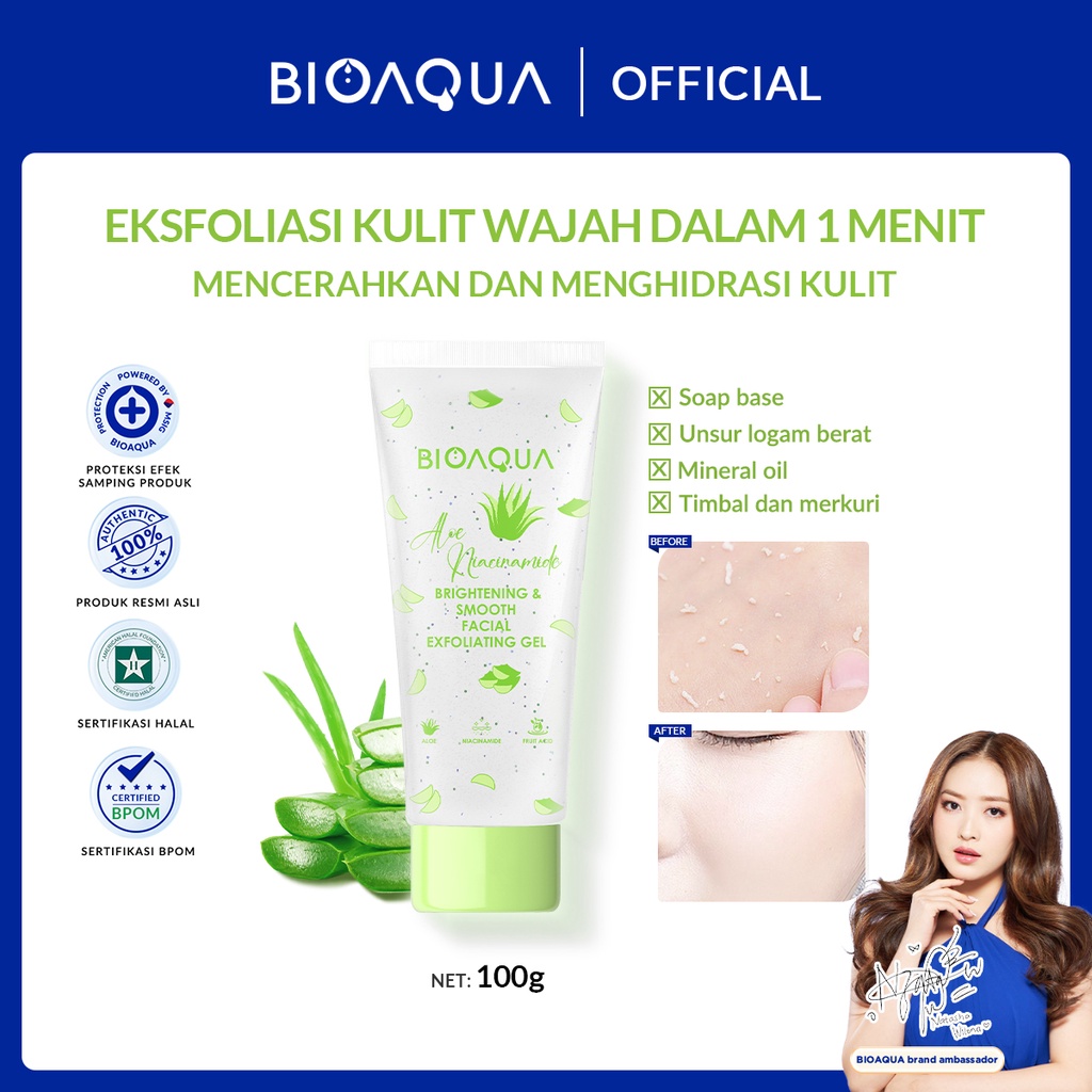 Jual BIOAQUA Scrub Wajah Peeling Gel Niacinamide Brightening & Smooth ...