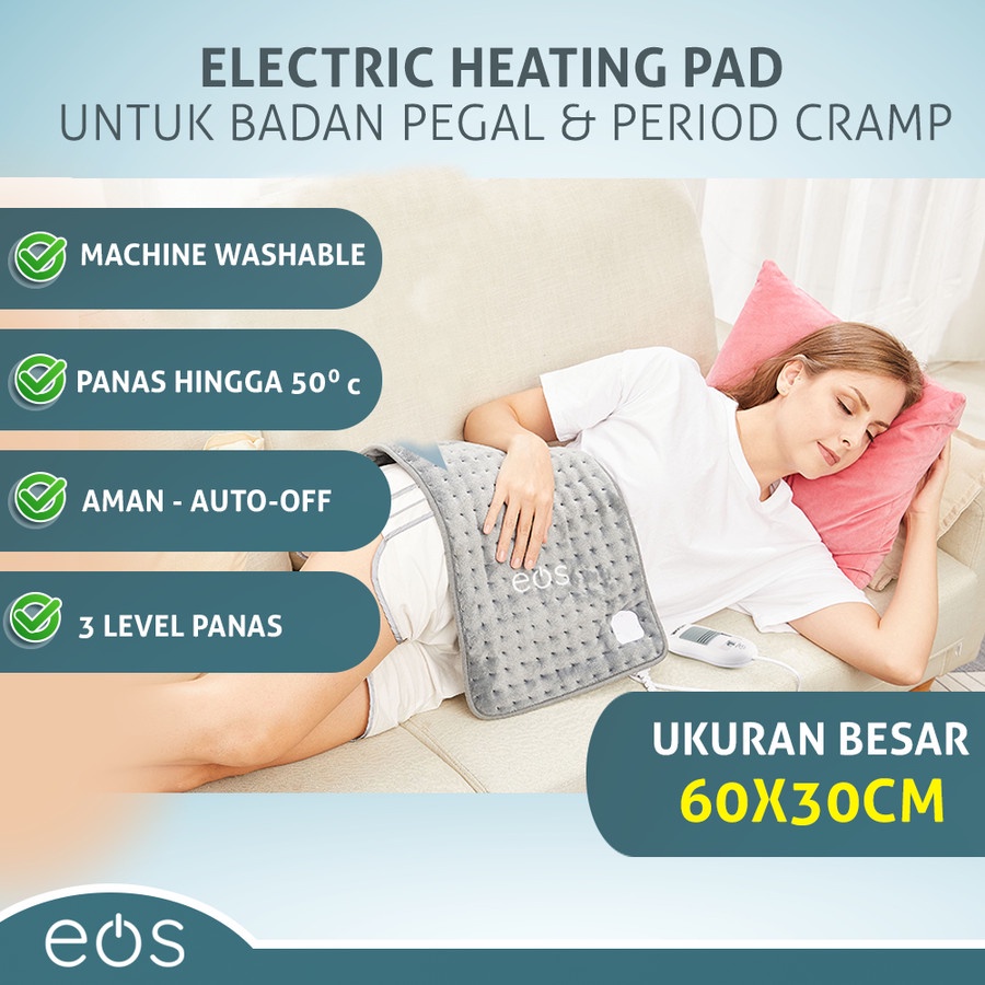 Jual Electric heating pad bantal panas premium ukuran besar 60 X 30 cm ...