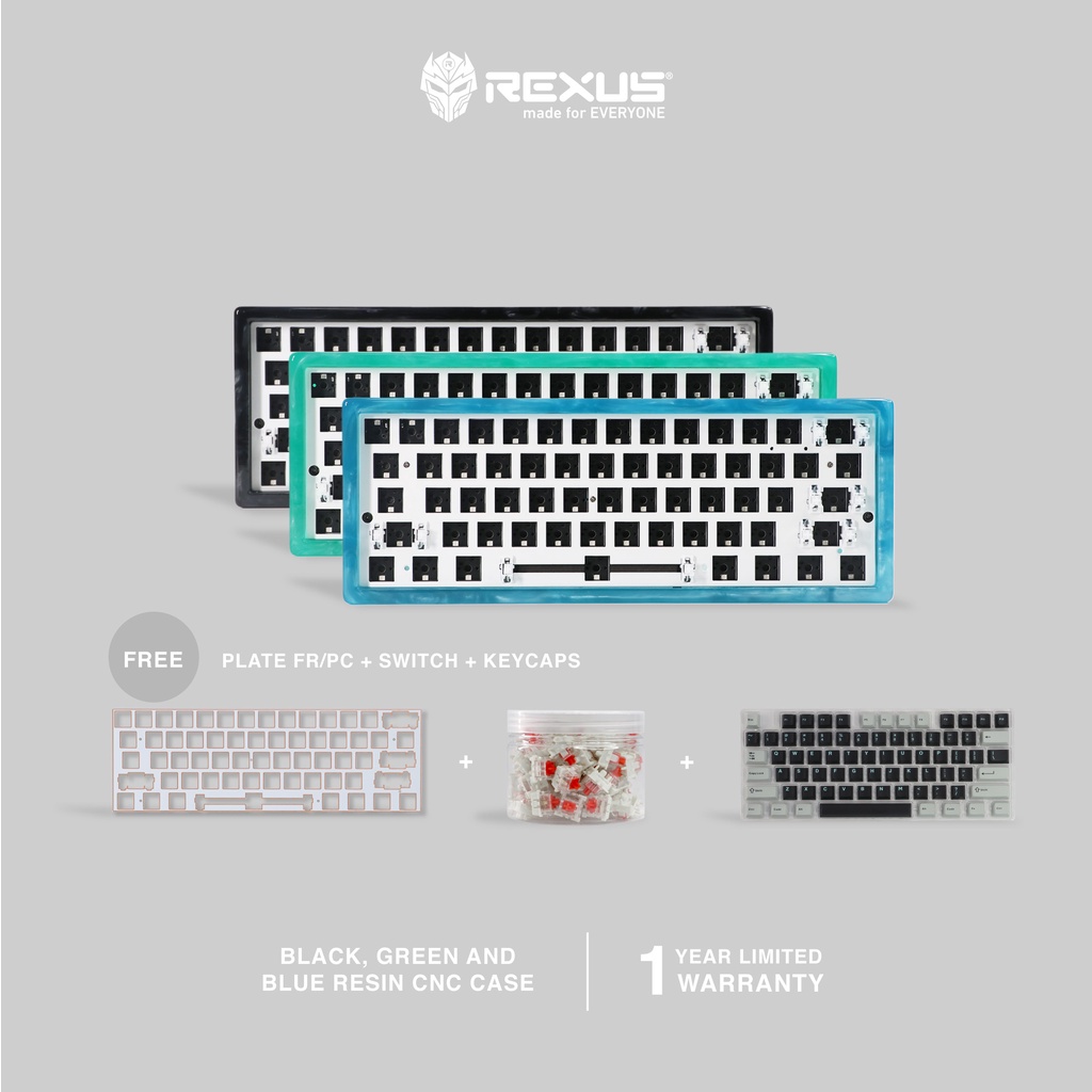 Jual Rexus Keyboard Gaming Mechanical Daxa M61 Barebone Resin | Shopee ...